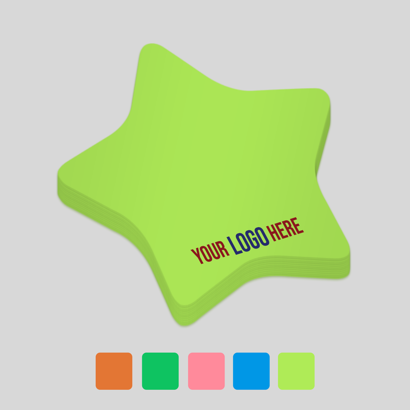 Promotional Star Sticky Notes | Custom Star shaped sticky notes ...
